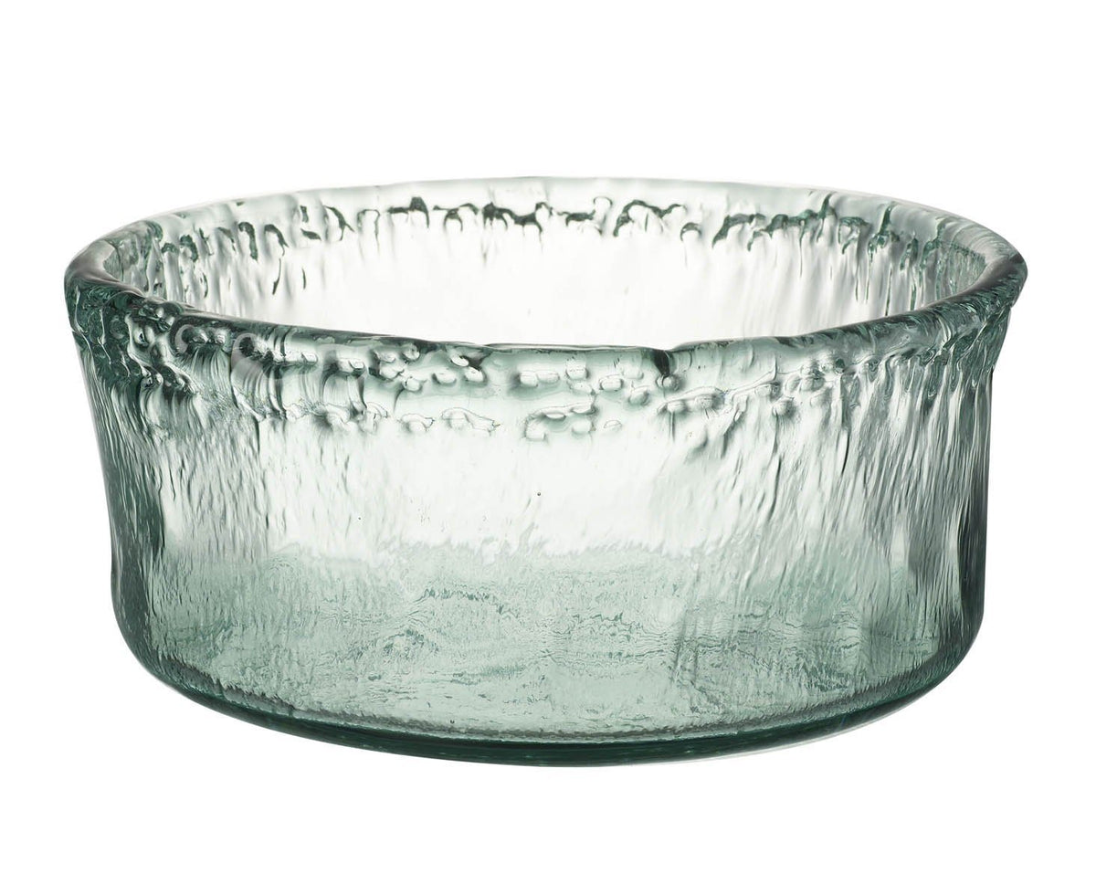 Green hued recycled glass Cortez bowl by Parlane with textured finish ...